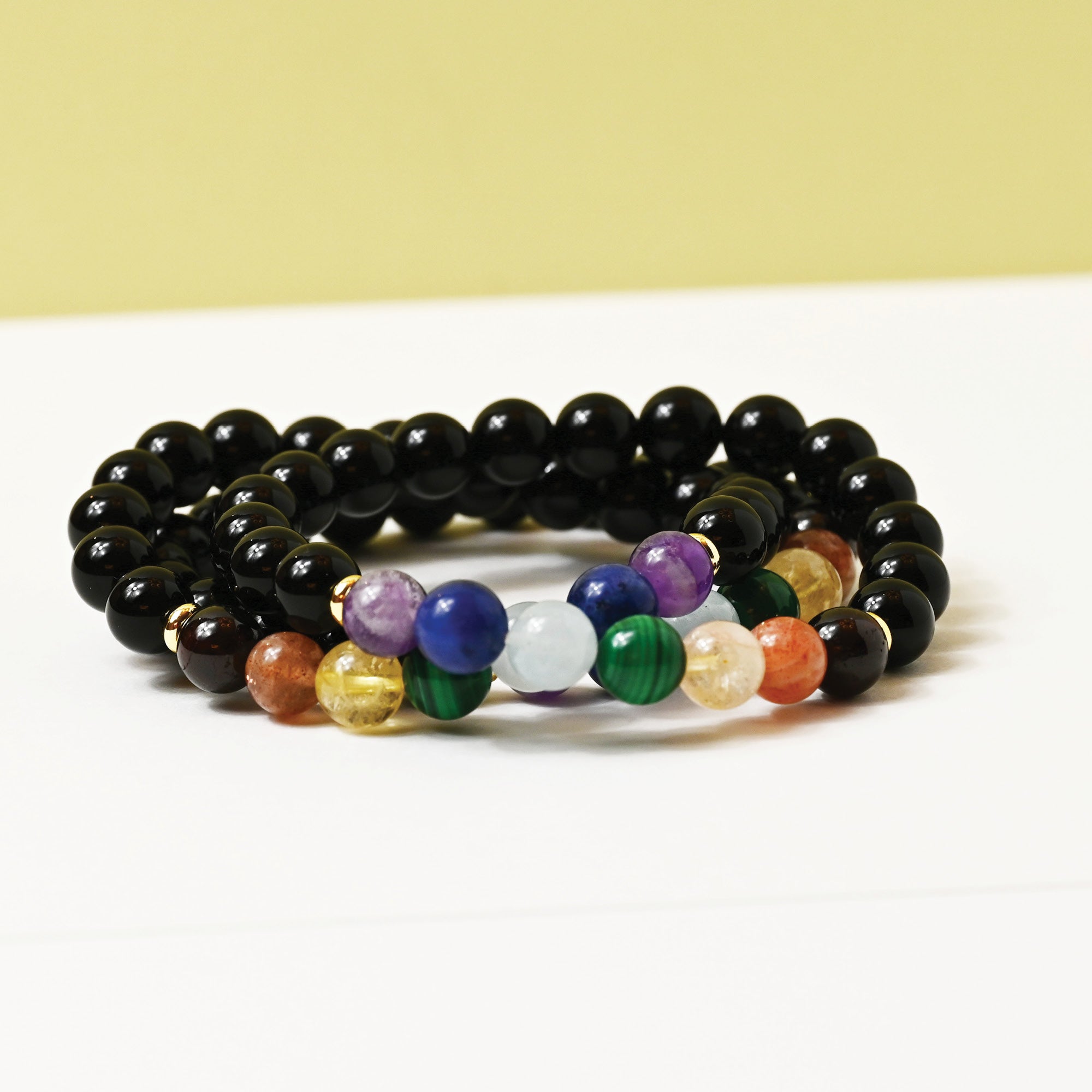 Joyfulmuze Seven Chakras Bracelet, Healing Chakra Gemstone Stackable Bracelet, Handmade Gift for ...